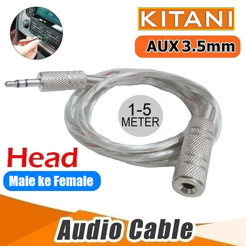 Jual Kabel Perpanjangan Audio Aux Extension KITANI 1-5 Meter 3 Line ...
