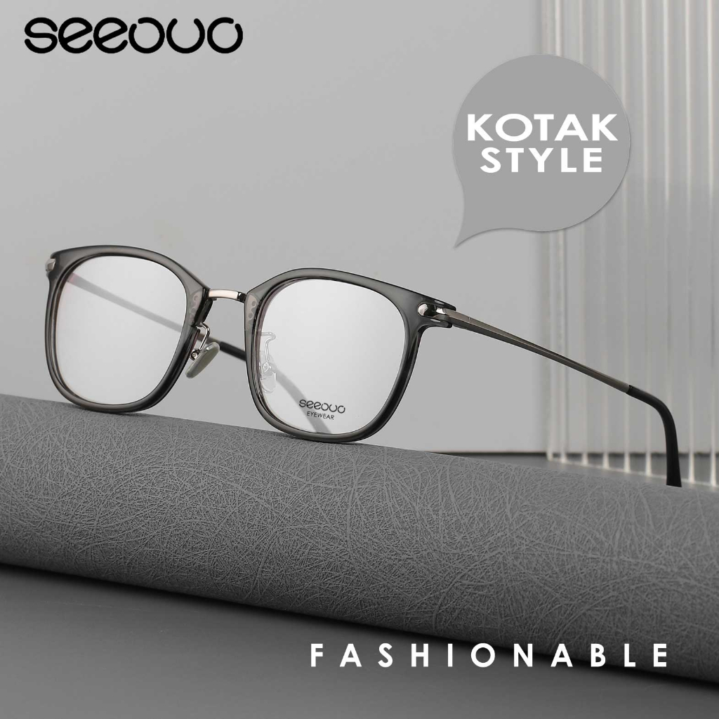 Jual Seeouo - Frame Kacamata Plano Lens Bentuk Oval Bahan Metal Fashion Pria Wanita Bisa Minus ...