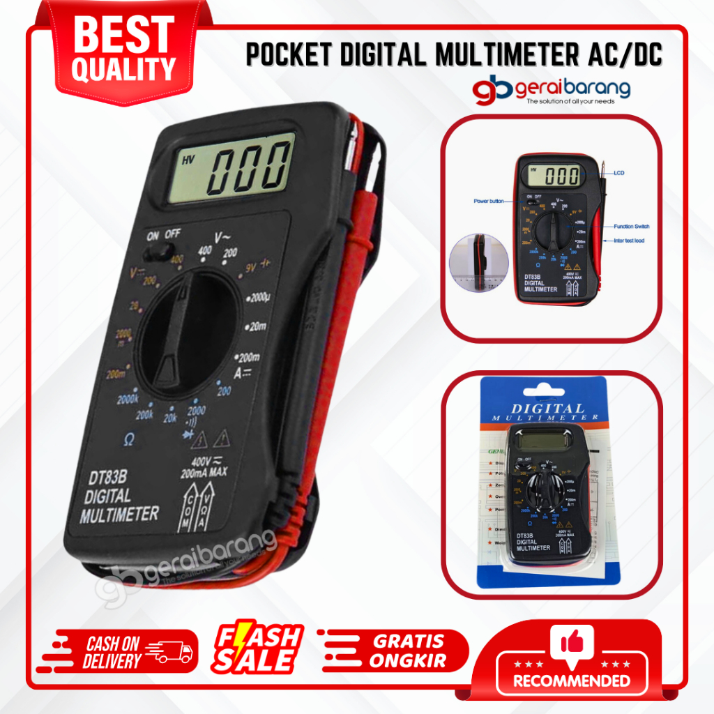 Jual Multimeter Digital AC DC Voltage Tester Multitester Pocket ...