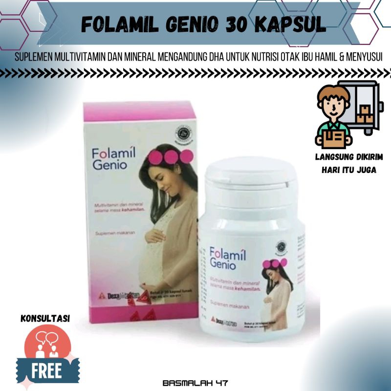 Jual FOLAMIL GENIO FOLAMIL GOLD 30 KAPSUL VITAMIN IBU HAMIL DAN ...