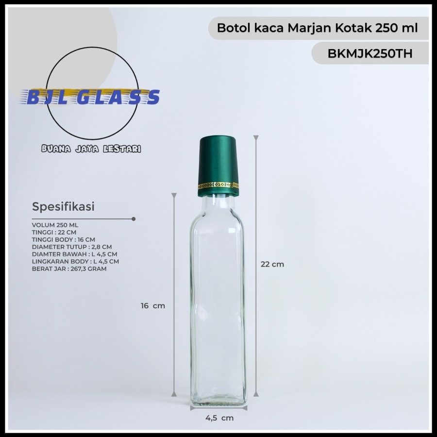 Jual botol kaca 250ml olive oil / botol minyak 250ml / botol madu 250ml ...