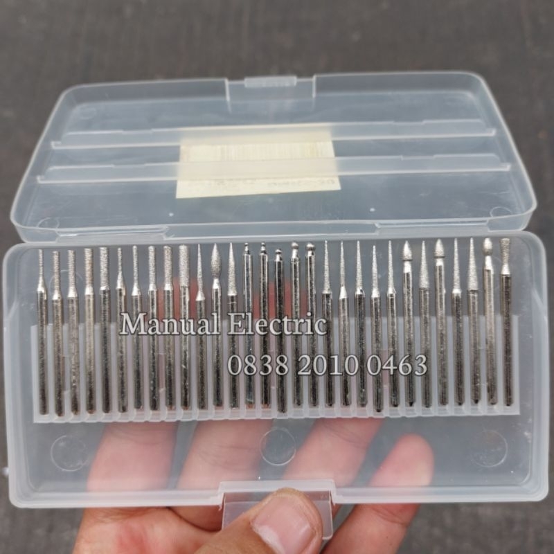 Jual Bor Intan Mini Set 30 Pcs - Mata Diamond Tuner Bor Ukir 3 mm ...