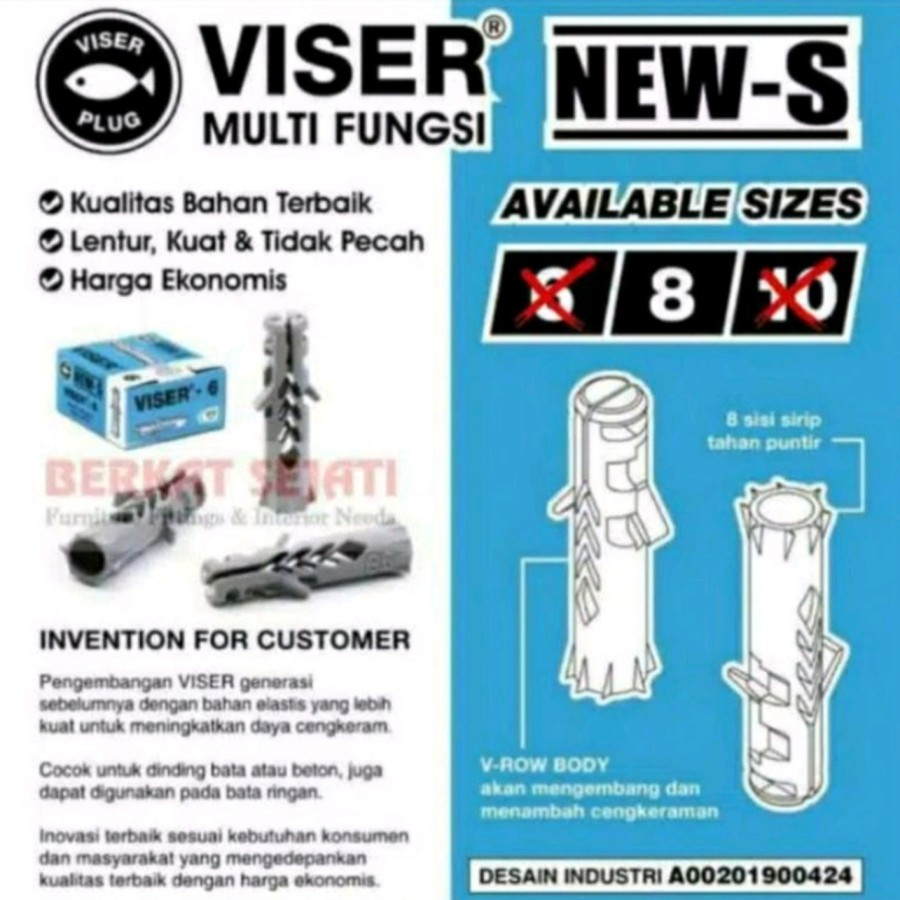 Jual NEW-S New Viser Fiser S 8 S8 Habel Bata Tembok Dinding Beton (1 ...