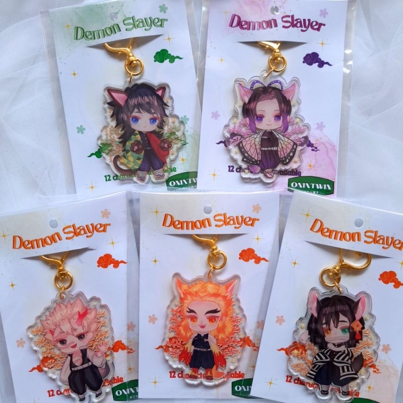 Jual Demon slayer x youkai edition keychain by Onintwin / KNY / kimetsu ...