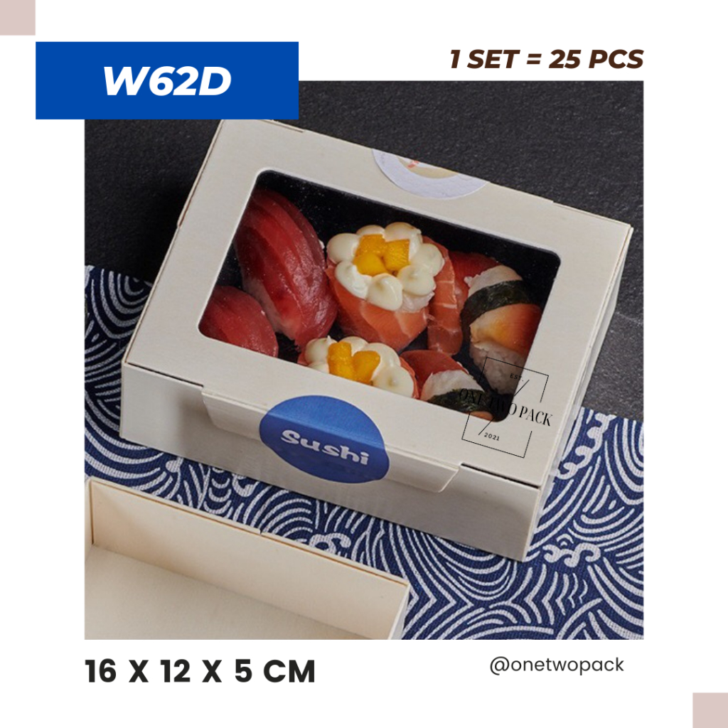 Jual [25 pcs] W62D Wooden Window Box Sushi Cake Box 16x12x5cm Kotak ...