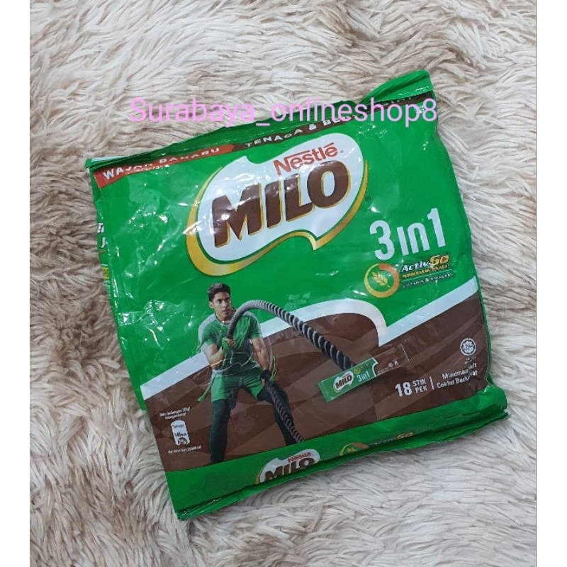 Jual Milo Nestle 3 In 1 Activ - Go Import Malaysia18 stik / sachet ...