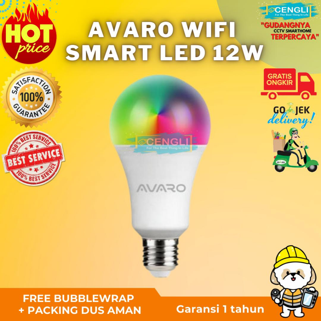 Jual AVARO Smart LIGHT BULB RGB+WW 12W Wifi Wireless IoT - Home ...