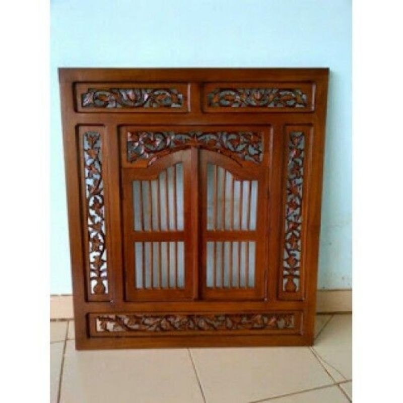 Jual CERMIN UKIR KLASIK KREPYAK KAYU JATI | Shopee Indonesia