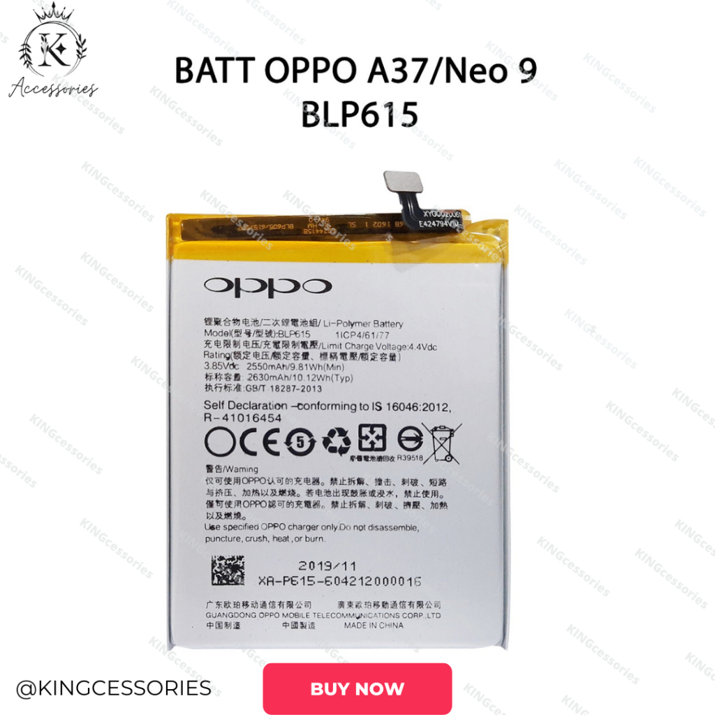 Jual Baterai OPPO Batterey Battery BLP615 OPPO A37 NEO 9 Kualitas ...
