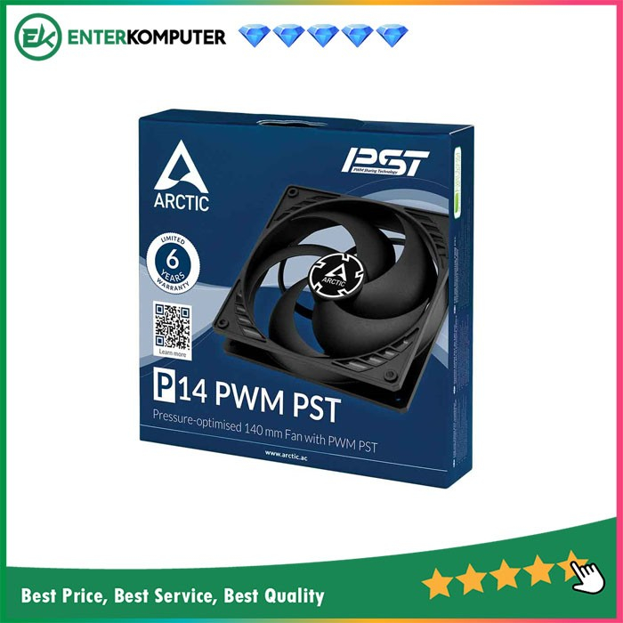 Jual Arctic P14 PWM PST 14CM Case Fan - Black / Fan Casing 14CM ...