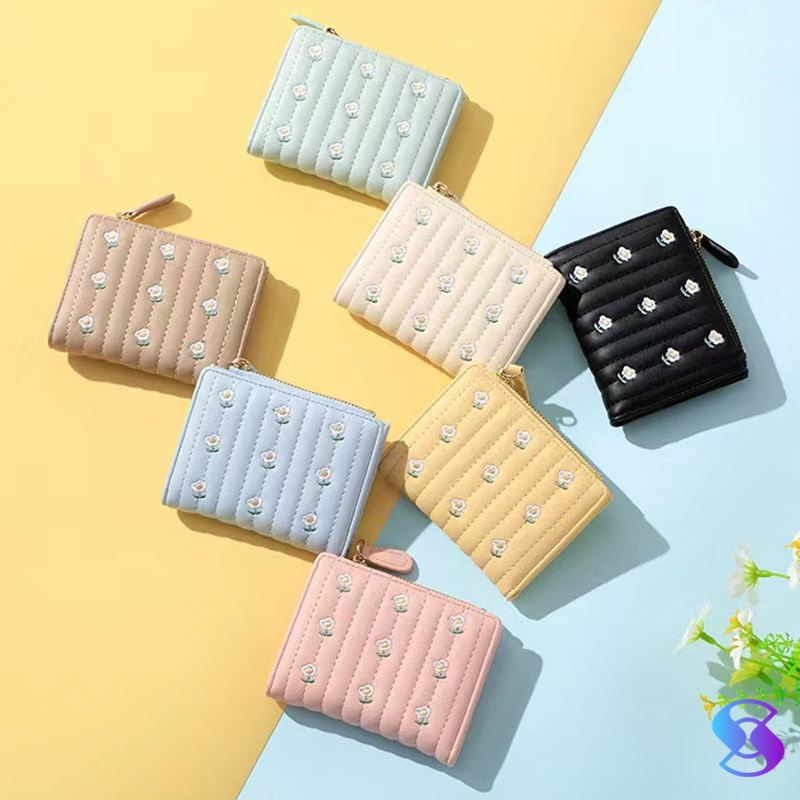 Jual Dompet motif Bunga kecil lucu Dompet Wanita Kecil Bahan Kulit PU ...