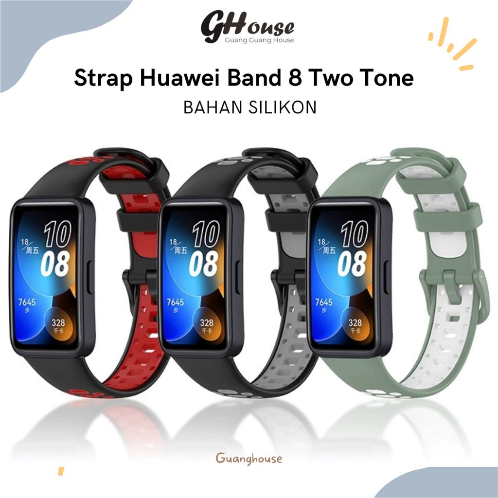 Jual Strap Huawei Band 8 Silikon Dua Warna Tali Pengganti Huawei Band 8 Bahan Silikon Two Tone ...