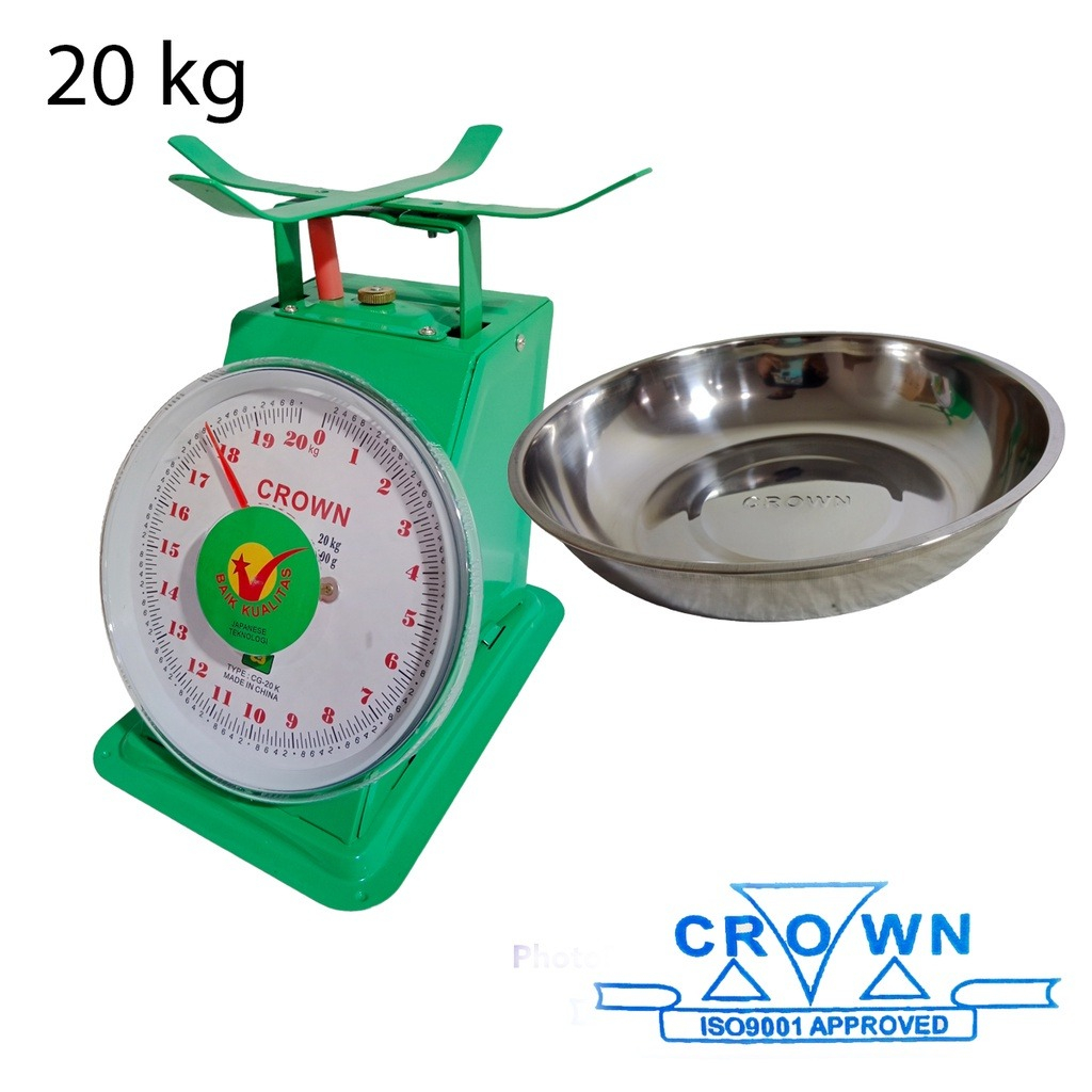 Jual COD !!Timbangan VIETNAM HIJAU/Timbangan Jarum CROWN /Timbangan CROWN 20kg Besi Stainless ...