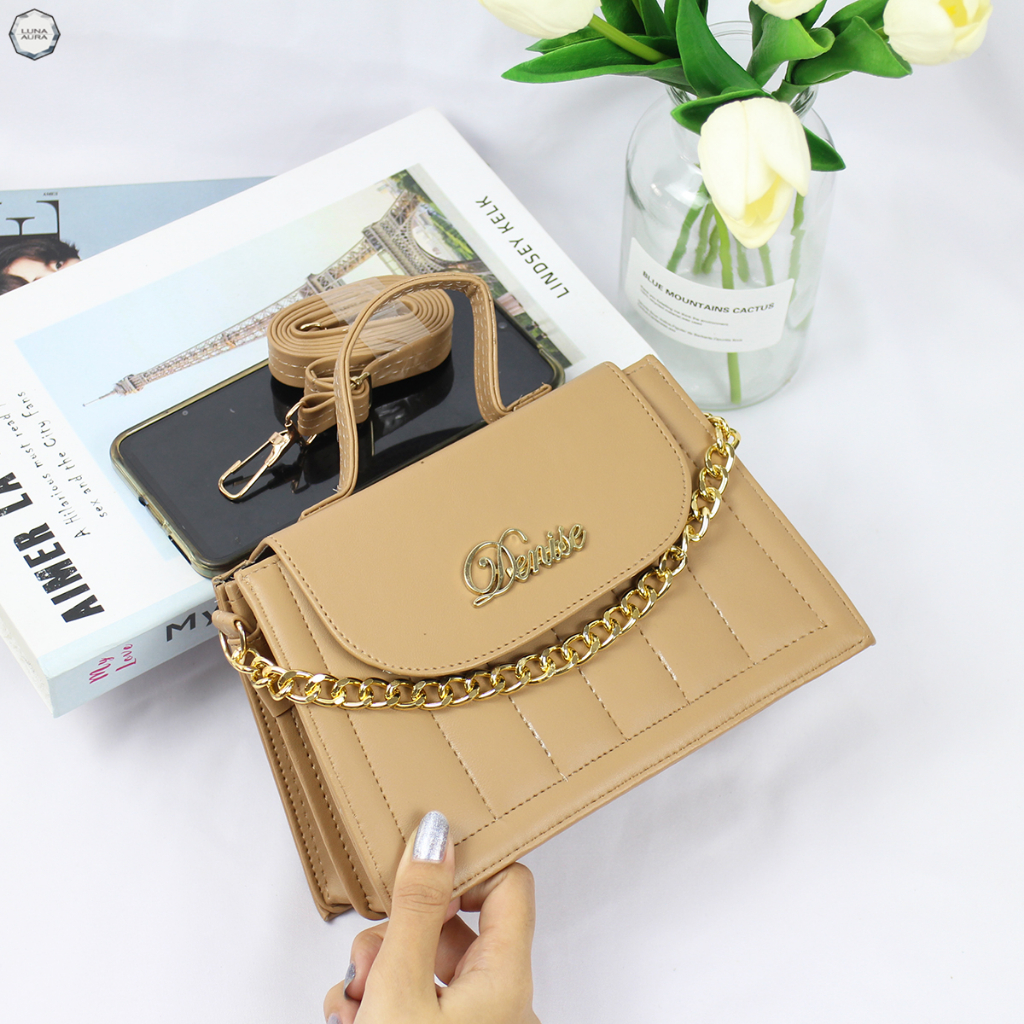 Jual Luna Aura Tas Selempang Wanita Rantai Gold Denisse SlingBag Wanita ...