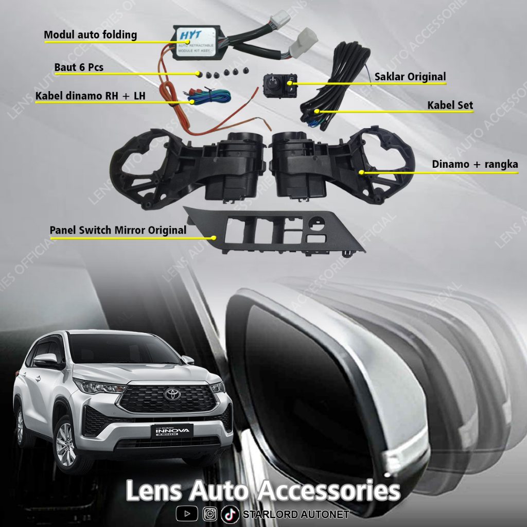 Jual RETRACT SPION LIPAT INNOVA ZENIX SAKLAR ORIGINAL PLUS AUTO FOLDING ...