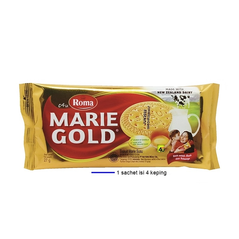 Jual ROMA Marie Gold - Kemasan SACHET - Isi 4 keping | Shopee Indonesia