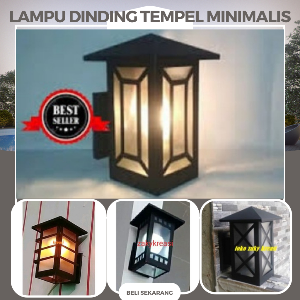 Jual lampu dinding outdoor tempel minimalis | Shopee Indonesia