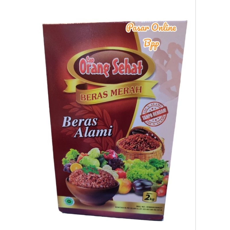 Jual BERAS MERAH CAP ORANG SEHAT 2kg | Shopee Indonesia