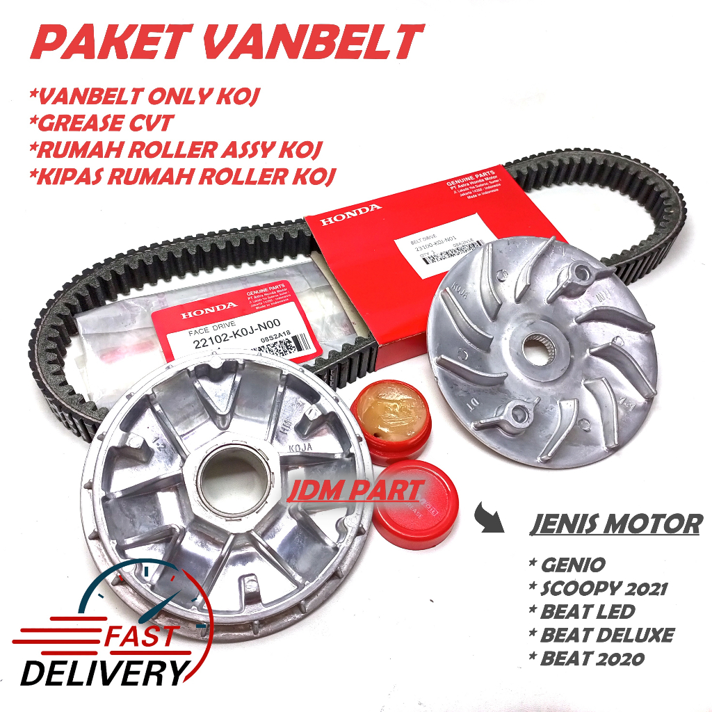 Jual PAKET VANBELT KOJ + RUMAH ROLLER ONLY KOJ + KIPAS RUMAH ROLLER KOJ + GREASE / GEMUK HONDA ...