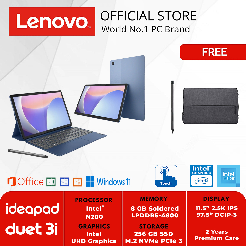 Jual LENOVO IDEAPAD DUET 3i 11IAN8 2XID ABYSS BLUE N200 8GB 256GB W11 ...