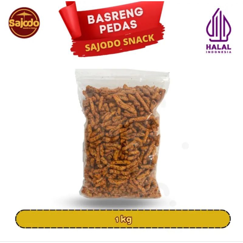 Jual BASRENG VIRAL KHAS SAJODO SNACK Rasa pedas daun jeruk 500gram ...