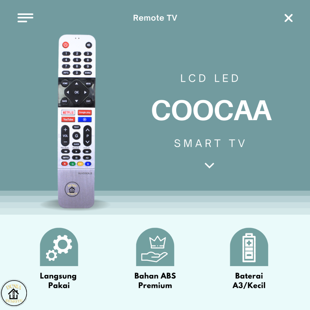 Jual Remot Remote Smart TV LED/LCD Android Coocaa Silver tanpa dus non ...
