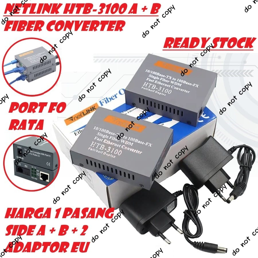 Jual NetLink HTB 3100 AB HTB3100 AB Single mode Fiber Media Converter ...