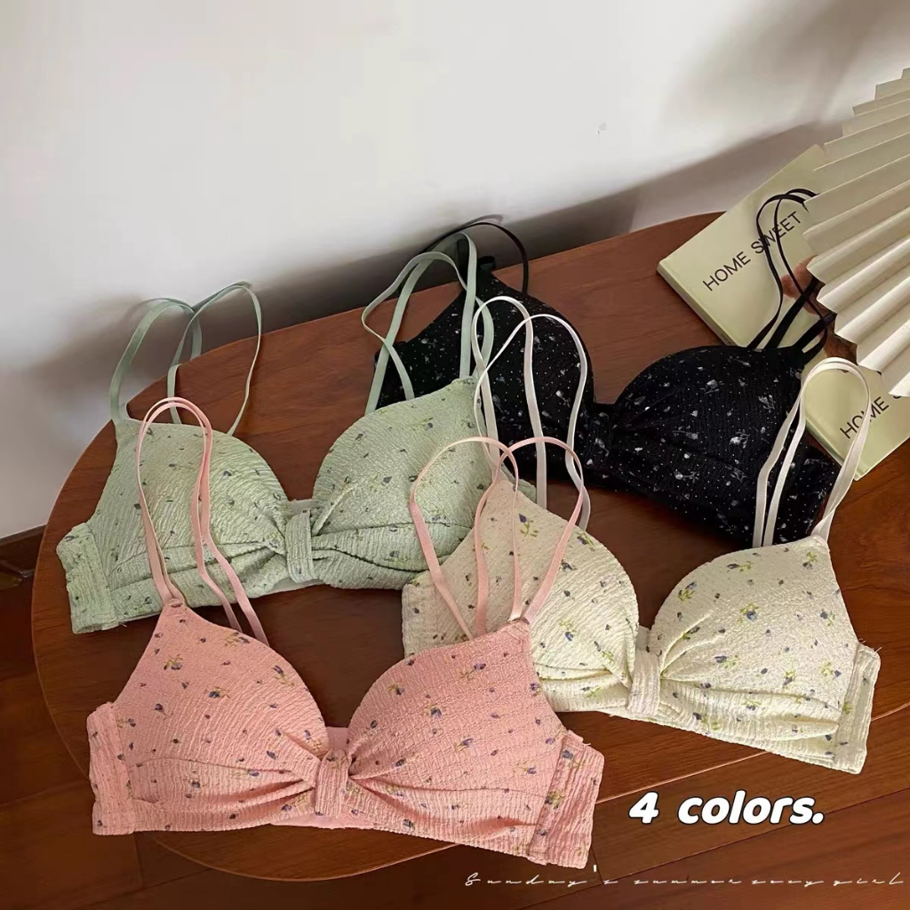 Jual BH Seamless deep v cross women bra wanita bunga | Shopee Indonesia
