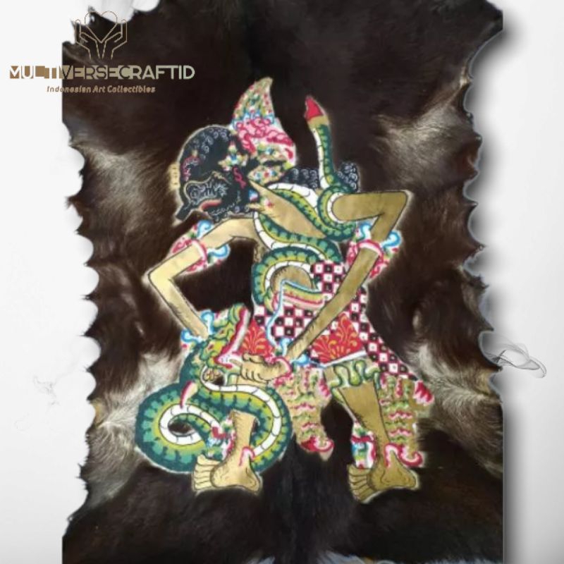 Jual Lukisan Lembaran Wayang Bratasena Kulit Kambing Full Body 77 x 55 ...