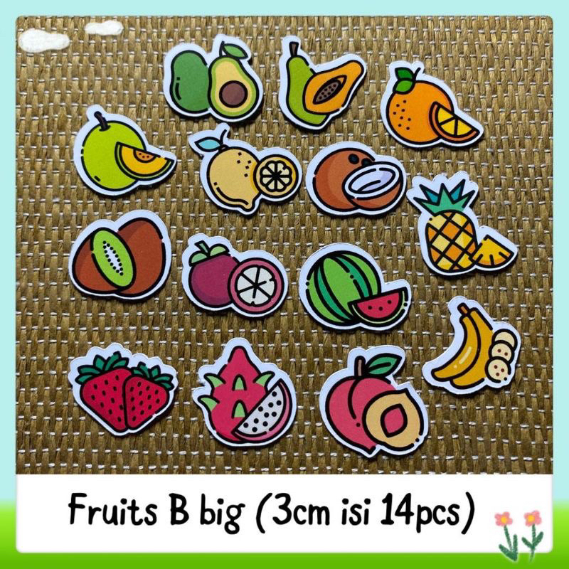 Jual 14pcs sticker tempelan buah-buahan glossy sticker fruit / cokelat ...