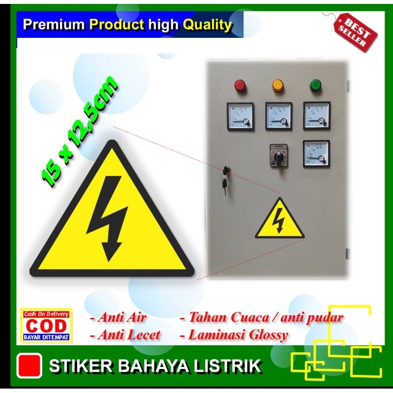 Jual Stiker bahaya listrik Sticker awas listrik tegangan tinggi harap ...