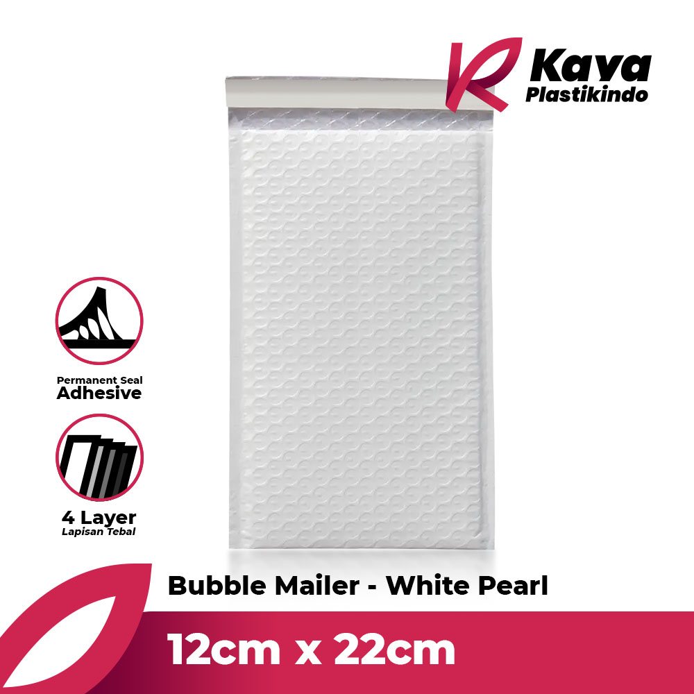 Jual Kantong Plastik Bubble Mailer Amplop Bubble - White Pearl 12cm x 22cm | Shopee Indonesia