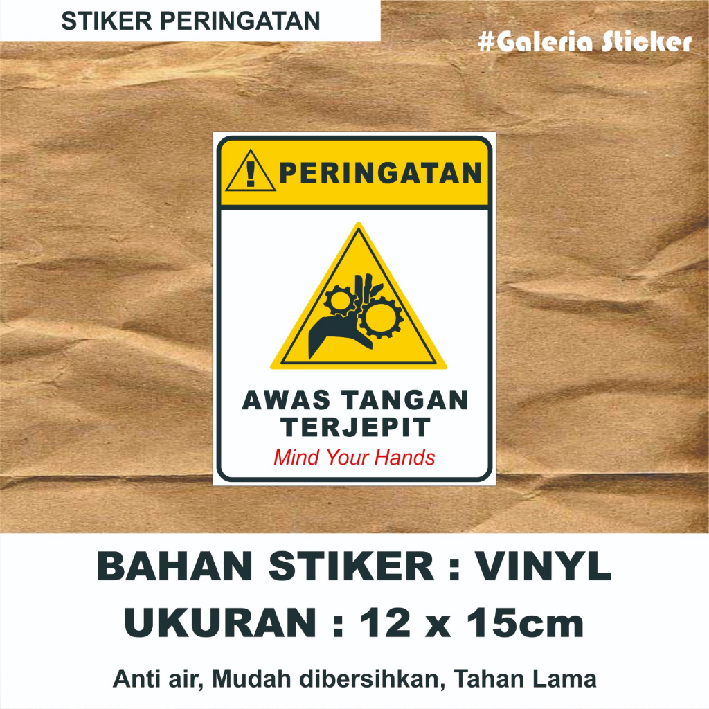 Jual STIKER AWAS TANGAN TERJEPIT - STICKER VINYL | Shopee Indonesia