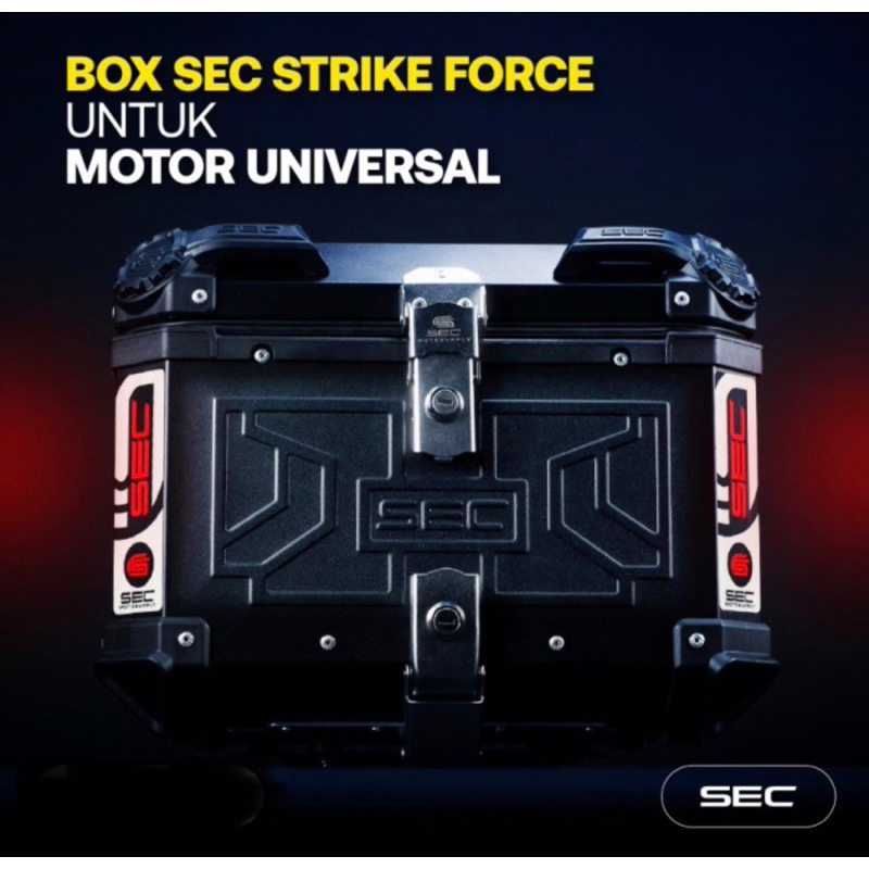Jual Box Belakang Motor SEC Strike Force Universal 45 Liter Top Box ...