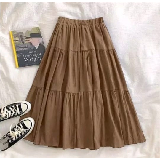 Jual ROK SUSUN REMAJA BAHAN CRINKLE ROK POLOS WANITA | Shopee Indonesia