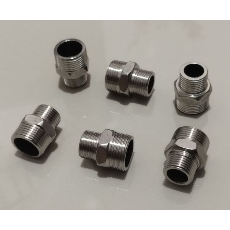 Jual double nepel 1/2 x3/4 inci stenlis | Shopee Indonesia