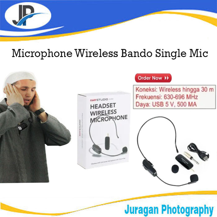 Jual Mic wireless Model Bando Single Mic / Wireless Microphone UHF ...