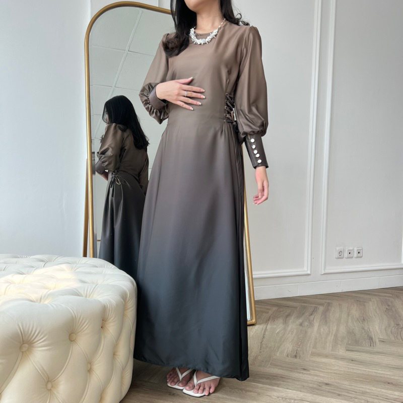 Jual Hoolaqueen - Dress Armany Gradasi - Dress Princess - Dress Satin ...