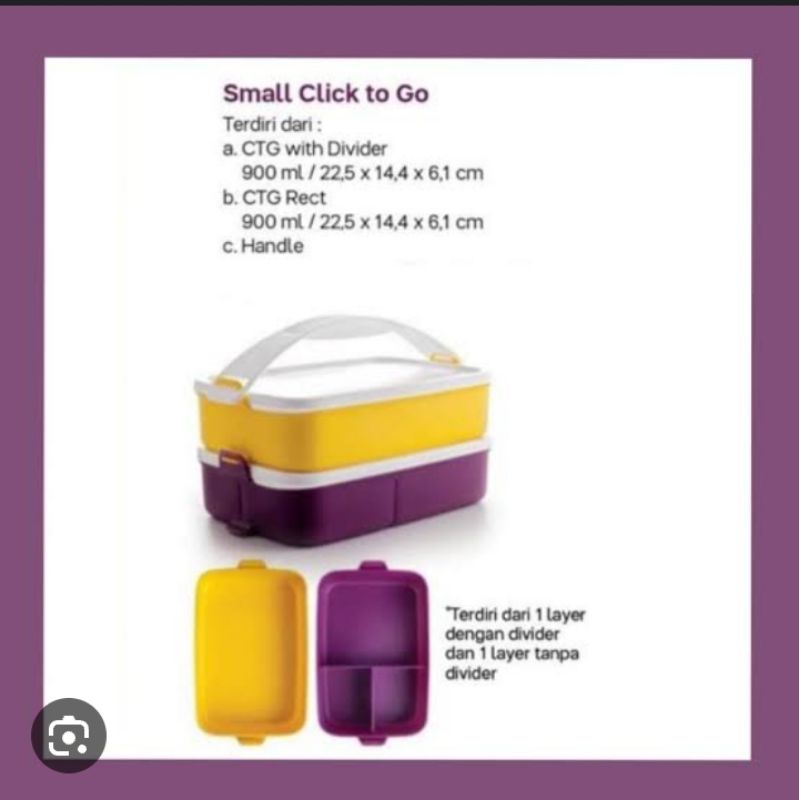 Jual Small click to go tupperware / rantang tupperware susun 2 | Shopee ...