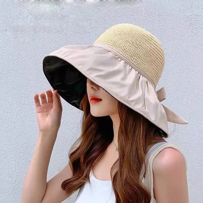 Jual (Hello Girls )MZ45 Topi Wanita Topi Pantai Wanita Gaya Korea Import | Shopee Indonesia
