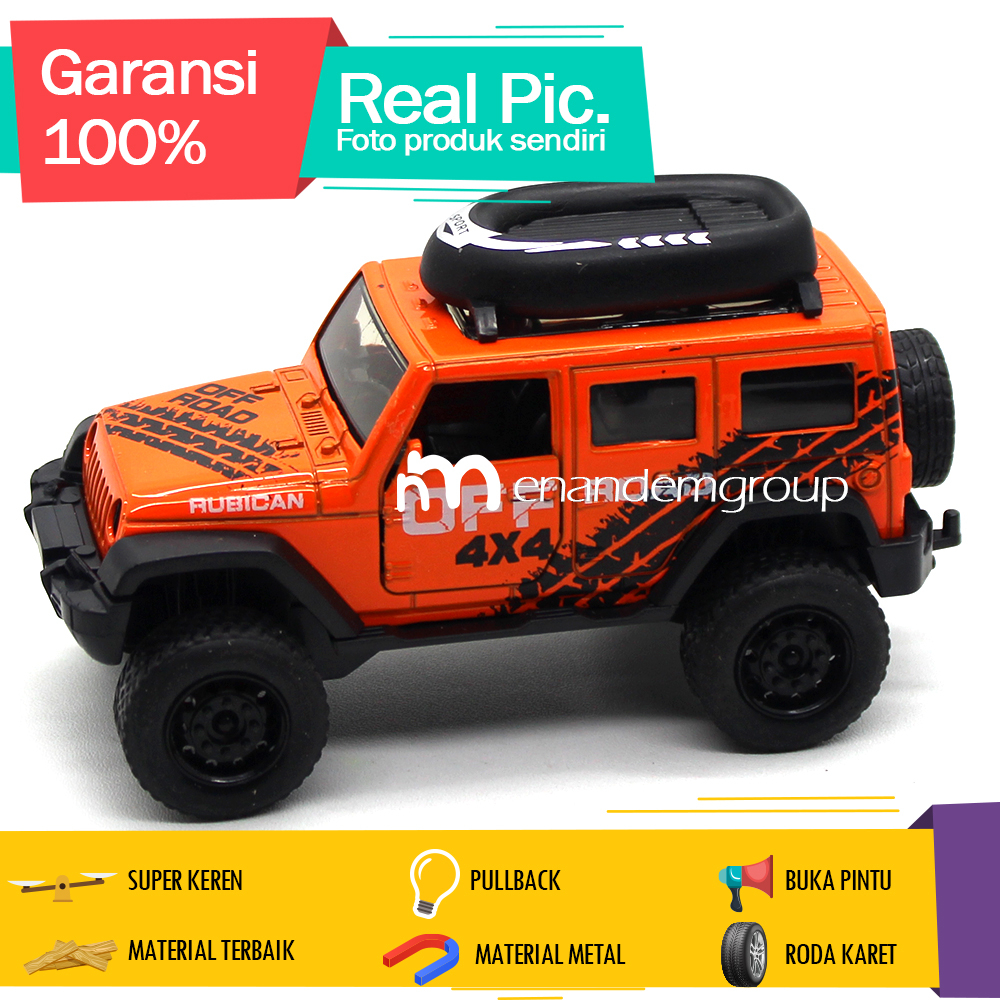 Jual Diecast Mainan Mobil SUV Miniatur Jeep Rubicon Beach Patrol Metal ...