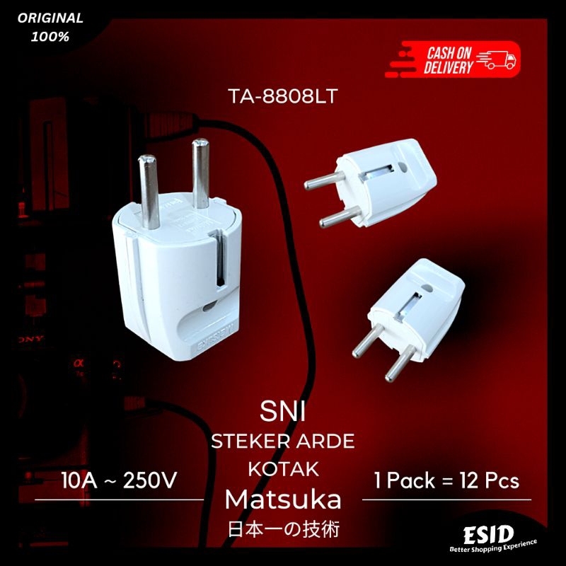 Jual Matsuka Steker Arde Bulat SNI | 10A ~ 250V | Steker Listrik ...