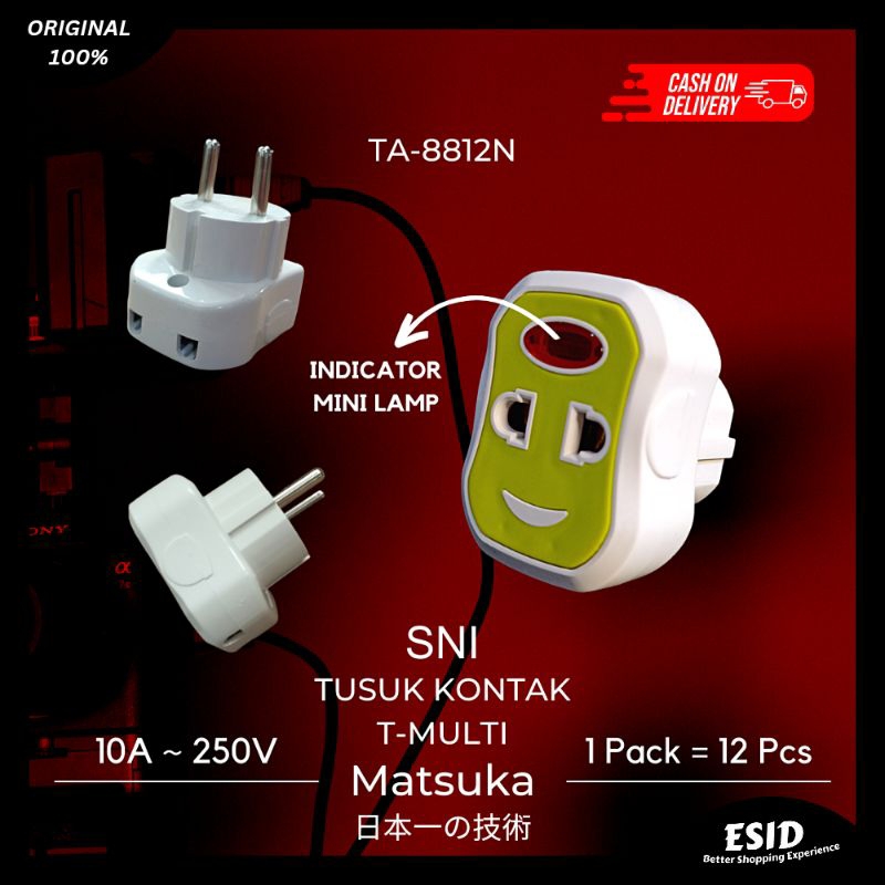 Jual Matsuka Tee Steker T Multi Warna | 6A ~ 250V | Terminal Kuningan ...