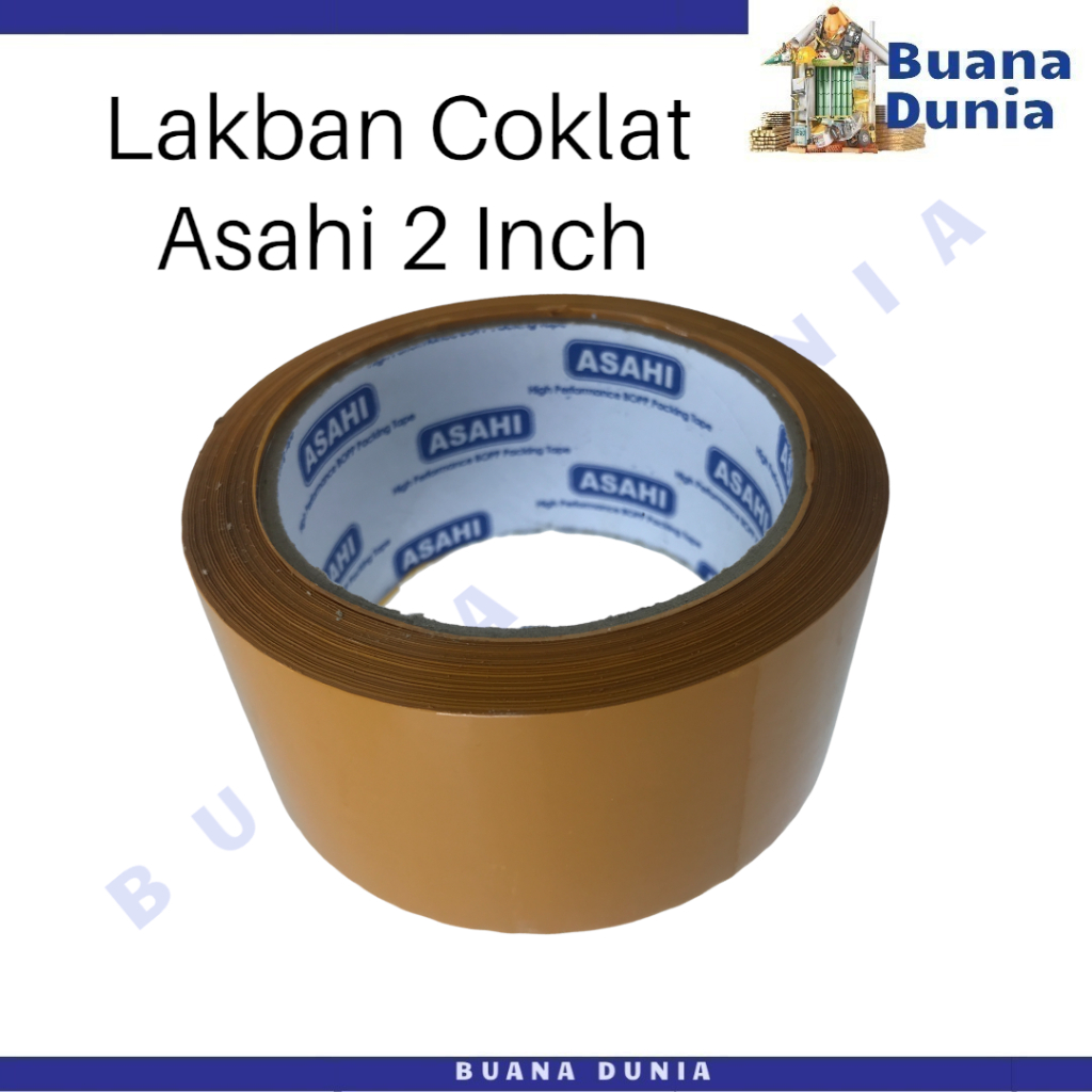 Jual Lakban Coklat ASAHI 48mm 100 Yards | Isolasi Coklat 2 Inch | (1 ...