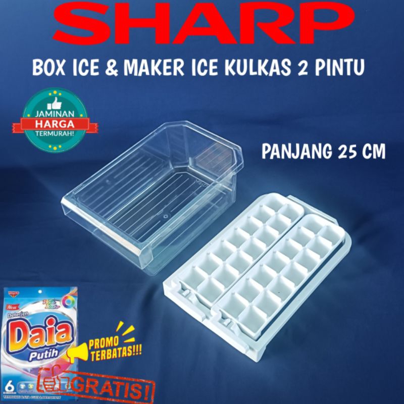 Jual RAK ICE BOX & MAKER ICE KULKAS SHARP 2 PINTU PANJANG BOX NYA 25 cm ...