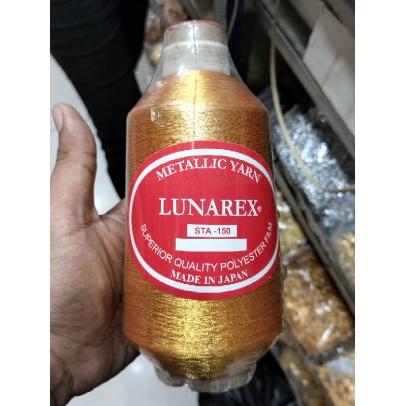 Jual UKURAN BESAR 300 gr BENANG BORDIR LUNAREX EMAS METALIK POLYESTER ...