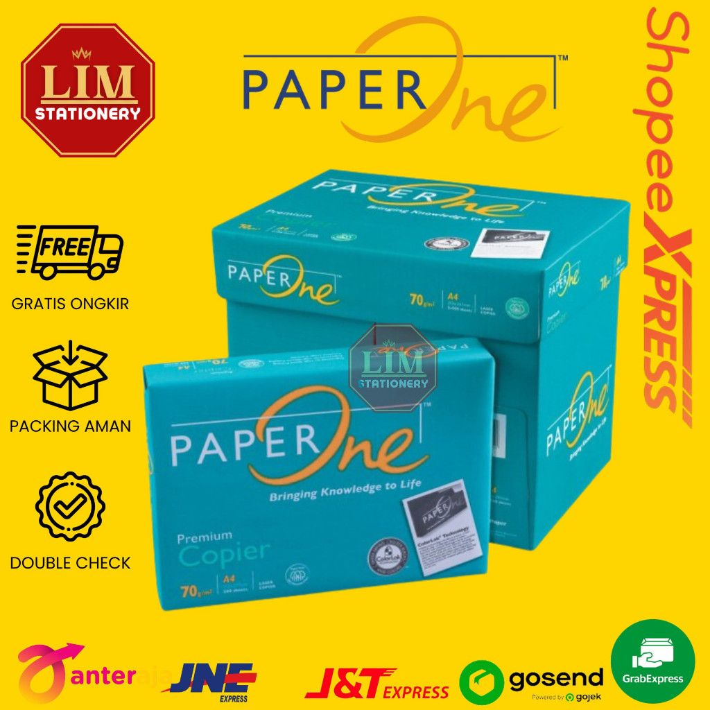 Jual (Instant)Kertas HVS Putih A4 75Gr (5 Rim) PaperOne | Shopee Indonesia