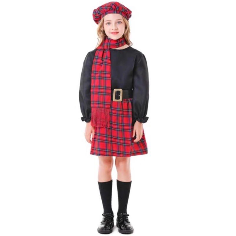 Jual scotland girl traditional costume | kostum negara skotlandia anak ...