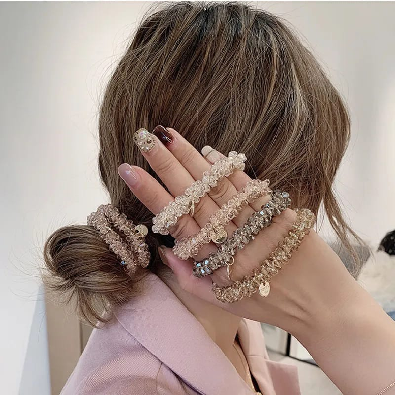 Jual Ikat Rambut Korean Style Crystal Bisa di jadikan Gelang Ikat ...