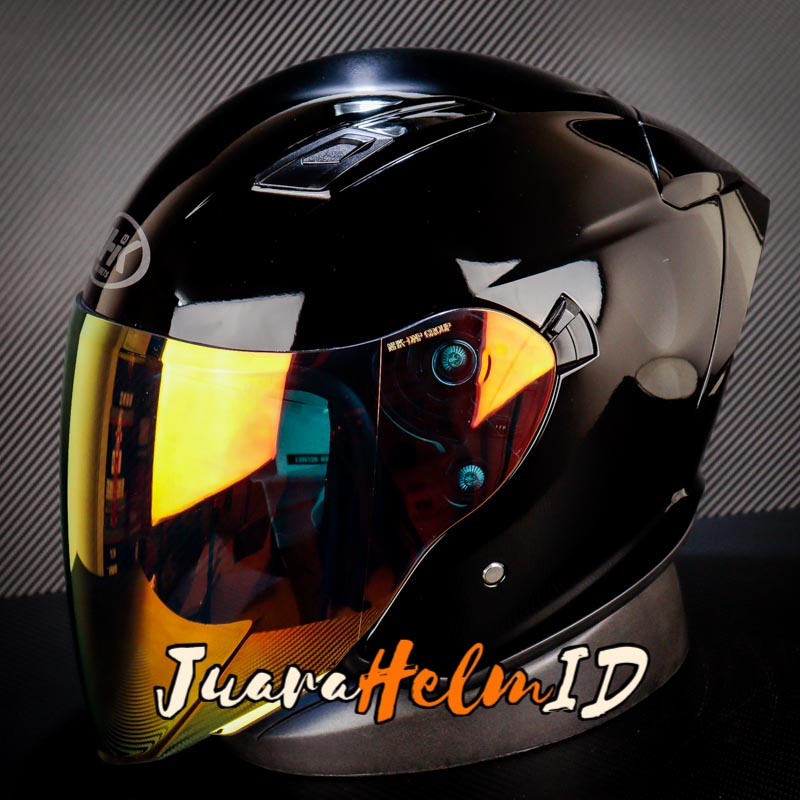 Jual NHK HELM S1 GP PRO PLUS SOLID / BLACK GLOSSY / GPPRO DOUBLE VISOR ...